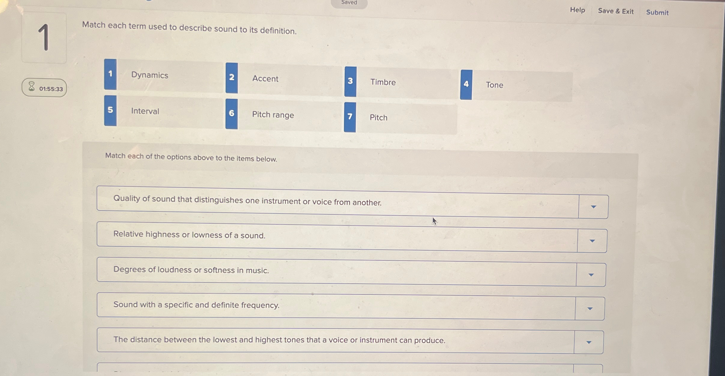 Solved HelpSave & ExitSubmit1 ﻿Match each term used to | Chegg.com