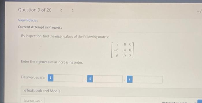 Solved By inspection, find the eigenvalues of the following | Chegg.com