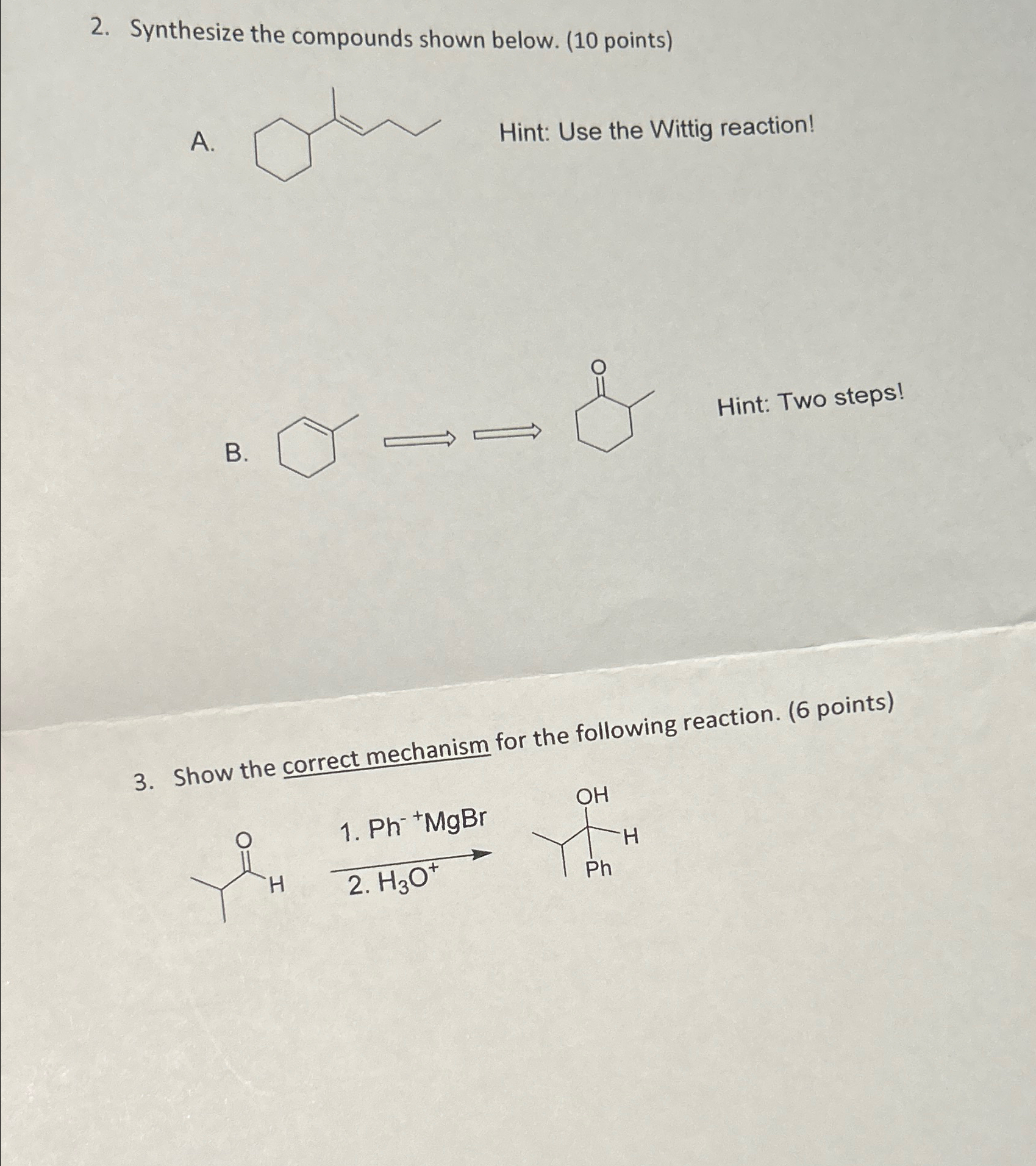 Solved Synthesize the compounds shown below. Show the | Chegg.com