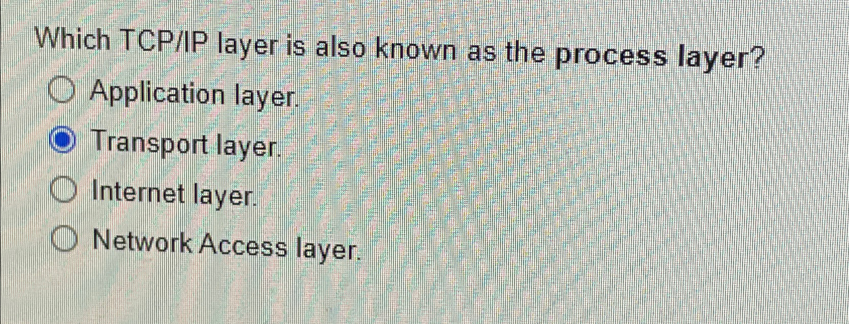 Solved Which TCP/IP layer is also known as the process | Chegg.com