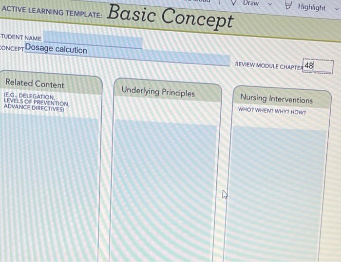 Solved Draw ACTIVE LEARNING TEMPLATE: Basic Concept | Chegg.com