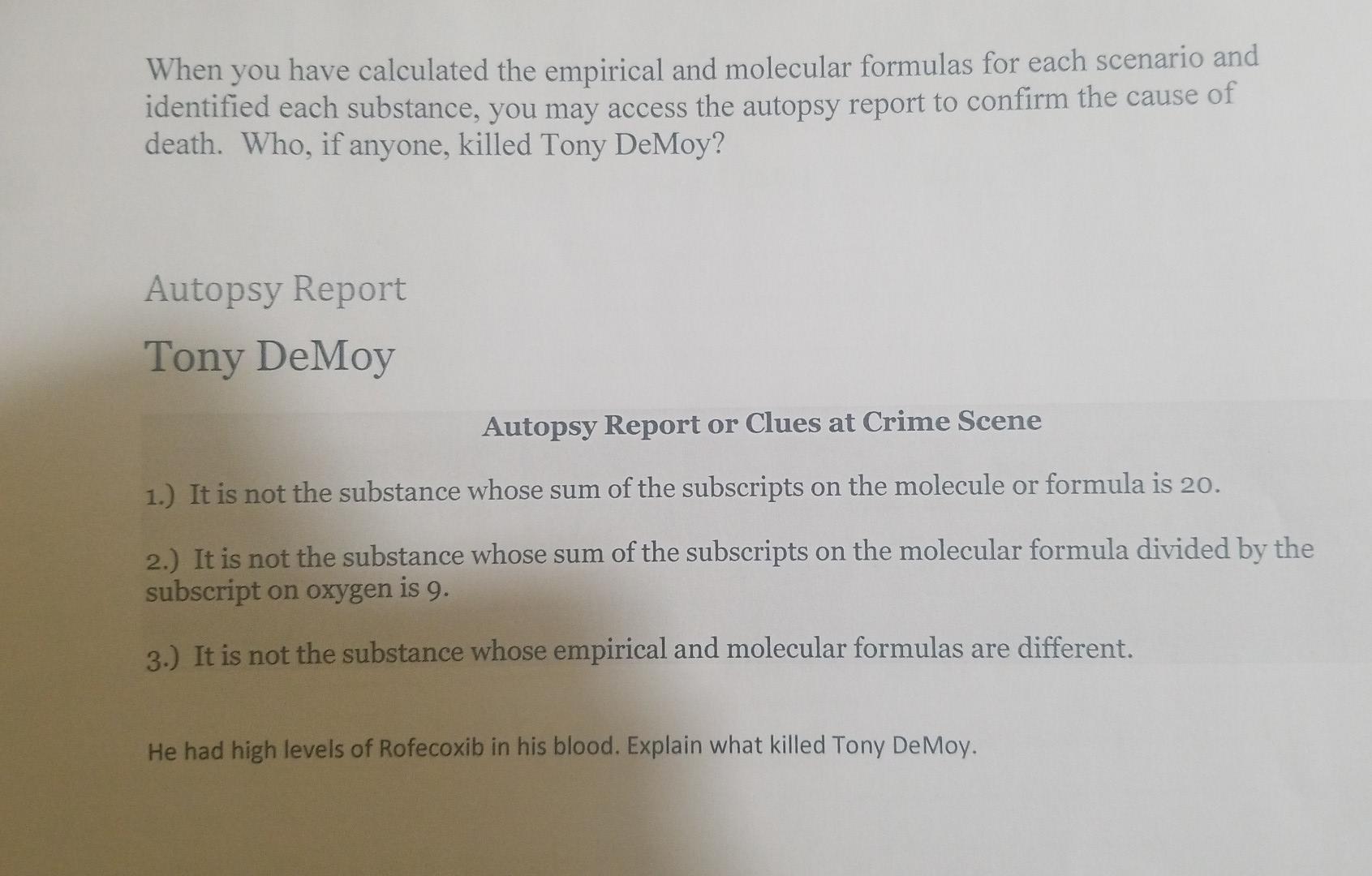 Solved Crime Scene Investigation: Case Profile The victim in | Chegg.com