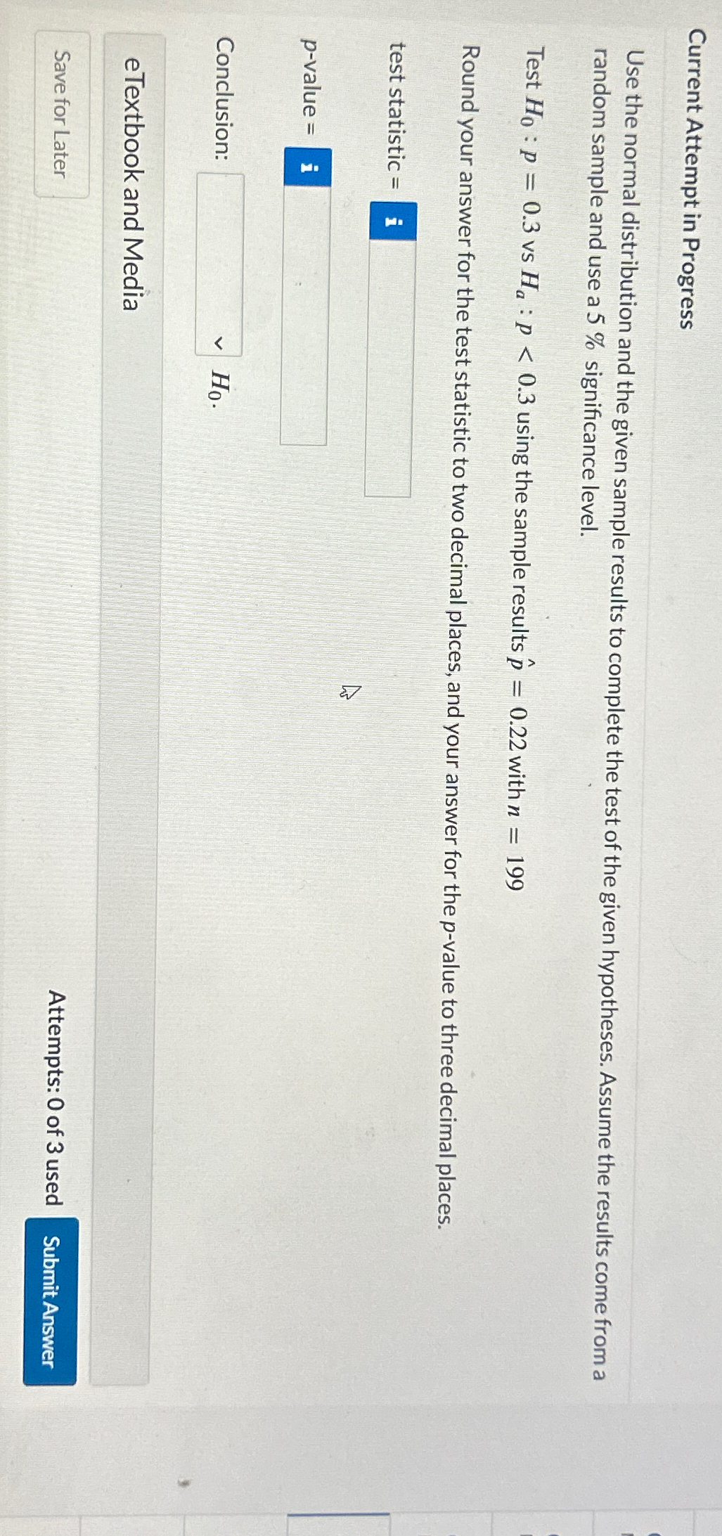 Solved Current Attempt in ProgressUse the normal | Chegg.com
