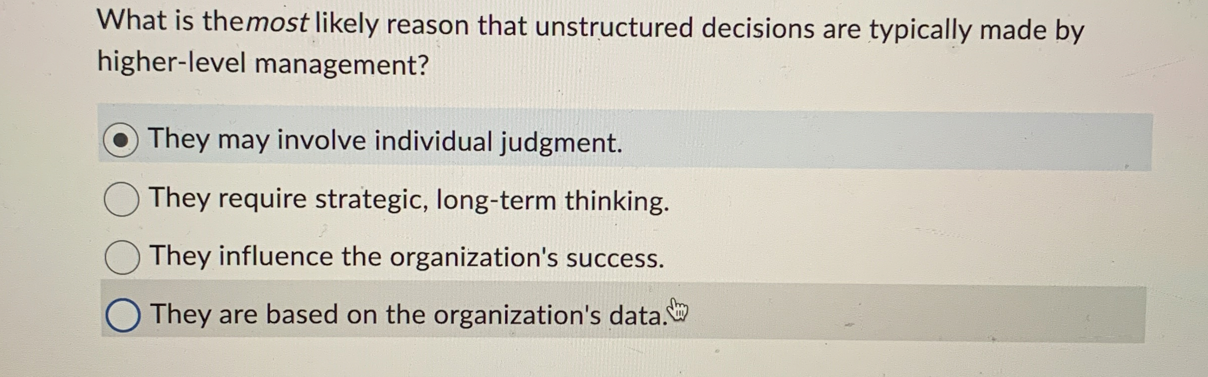 Solved What is themost likely reason that unstructured | Chegg.com