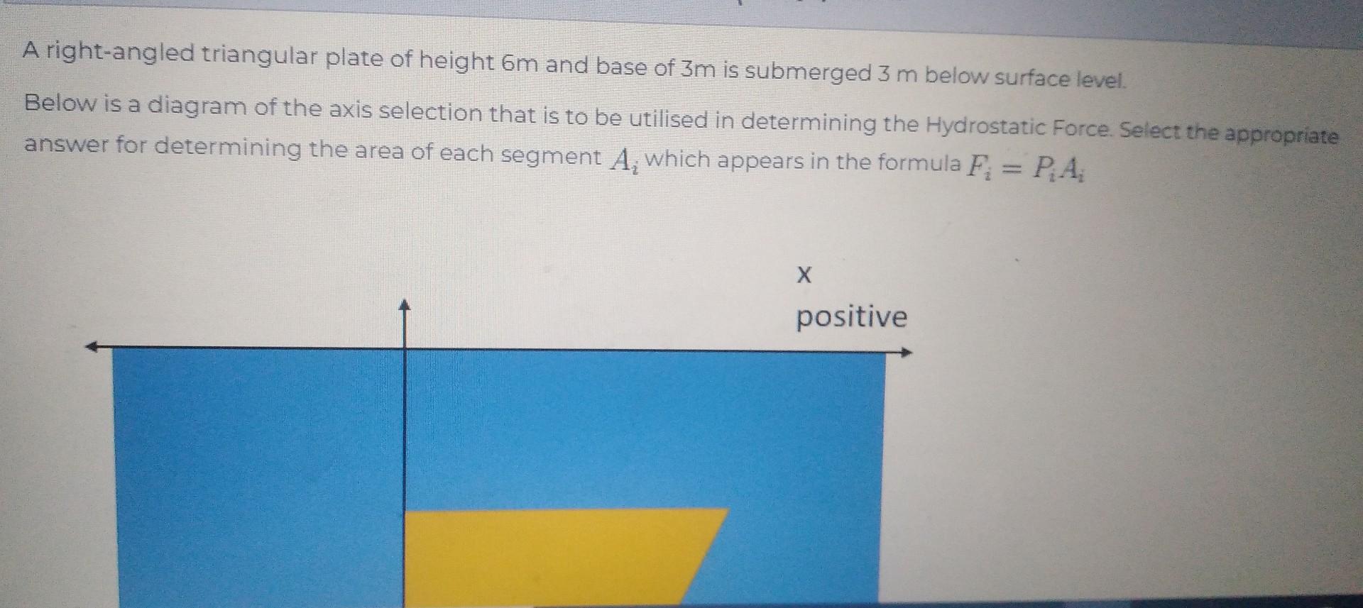 Solved A right-angled triangular plate of height 6 m and | Chegg.com