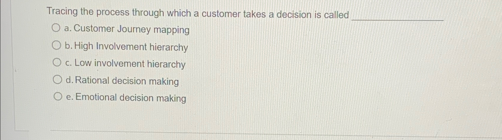 Solved Tracing the process through which a customer takes a | Chegg.com