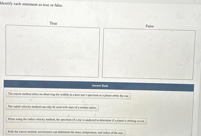 Solved Identify each statement as true or false. True Answer | Chegg.com