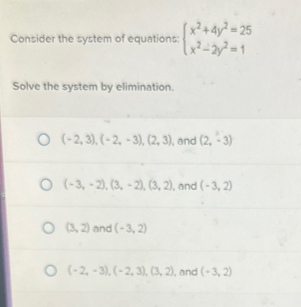 Solved Consider the system of equations: | Chegg.com