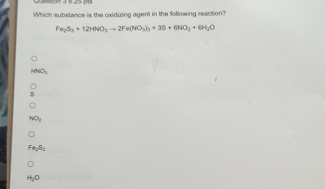 Solved Which substance is the oxidizing agent in the | Chegg.com