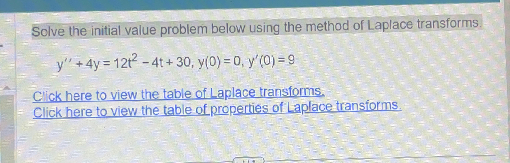 Solved Solve the initial value problem below using the | Chegg.com