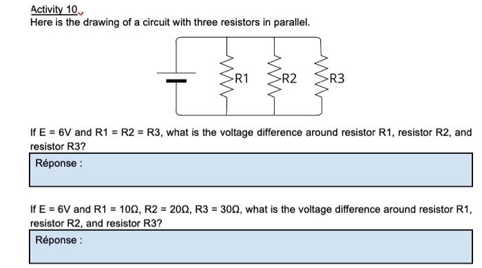 Solved Activity 10 Here is the drawing of a circuit with | Chegg.com