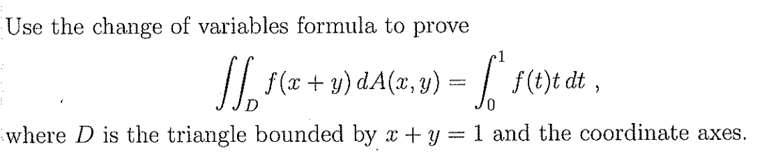 Solved Use the change of variables formula to | Chegg.com