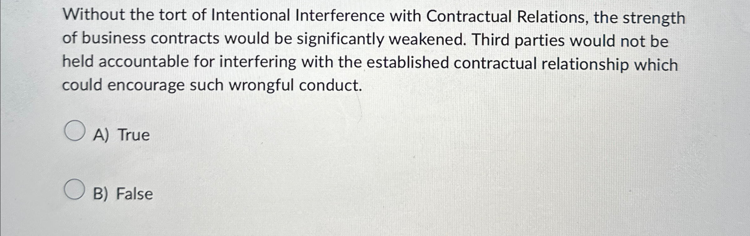 Solved Without the tort of Intentional Interference with | Chegg.com