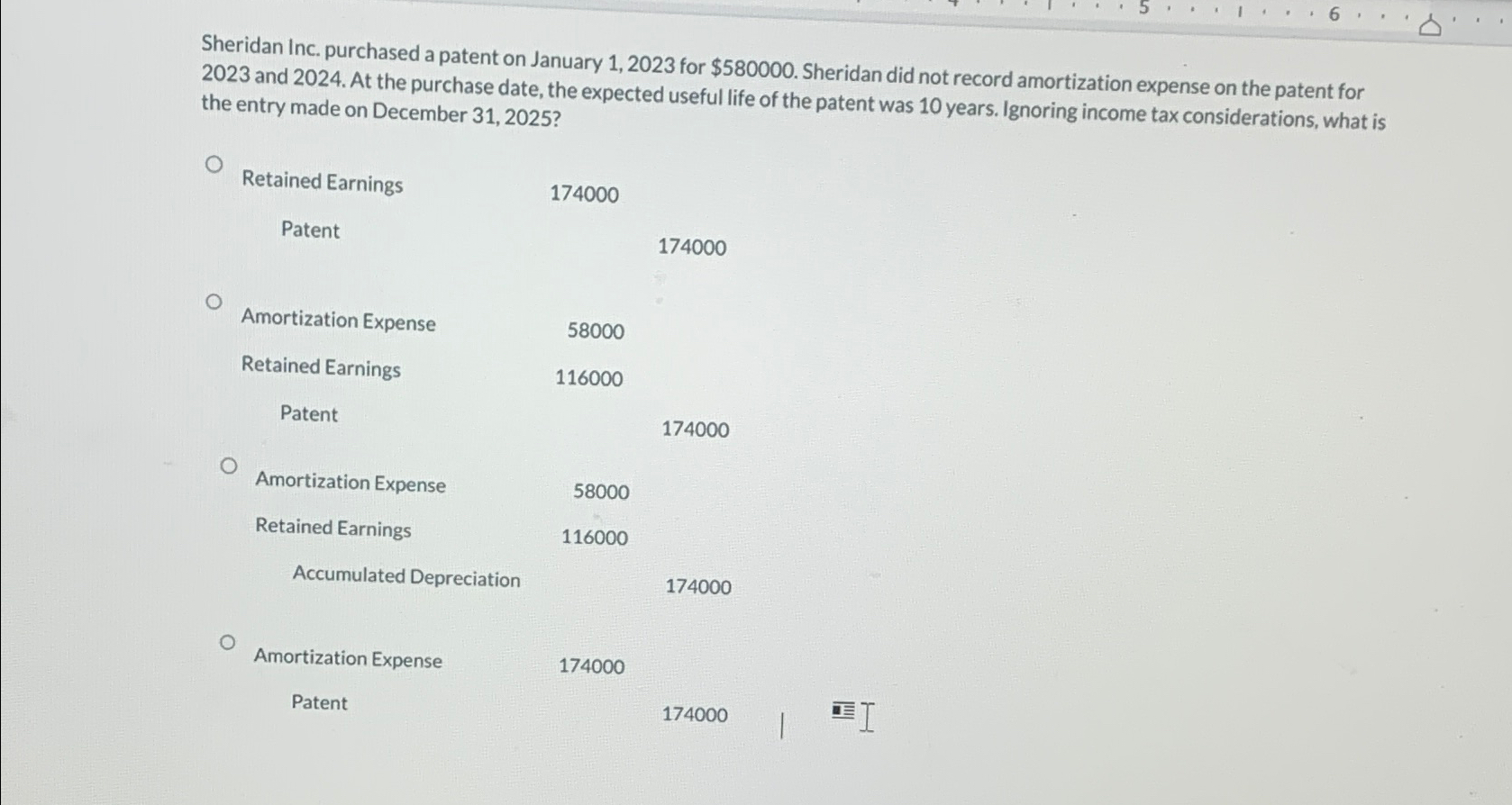 Solved Sheridan Inc. purchased a patent on January 1,2023 | Chegg.com