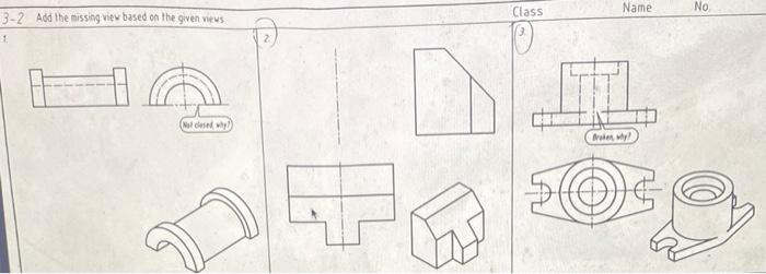 Solved 2-1 Draw three principal views for the given objects | Chegg.com