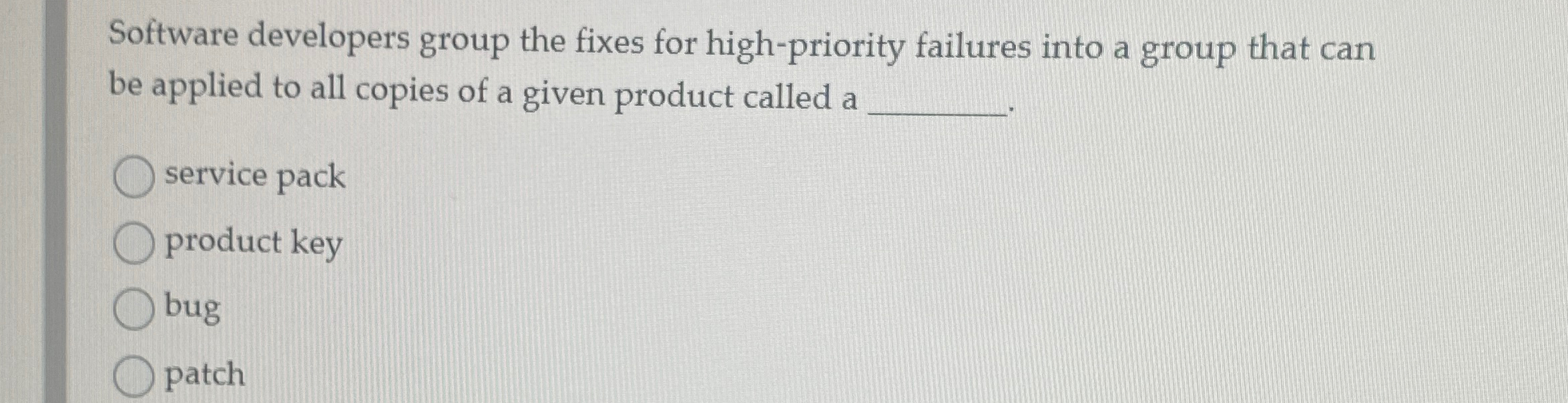 Solved Software developers group the fixes for high-priority | Chegg.com