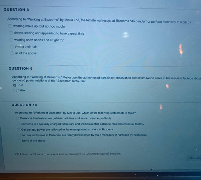 Solved QUESTION 8 According to "Working at Bazooms' by Meika | Chegg.com