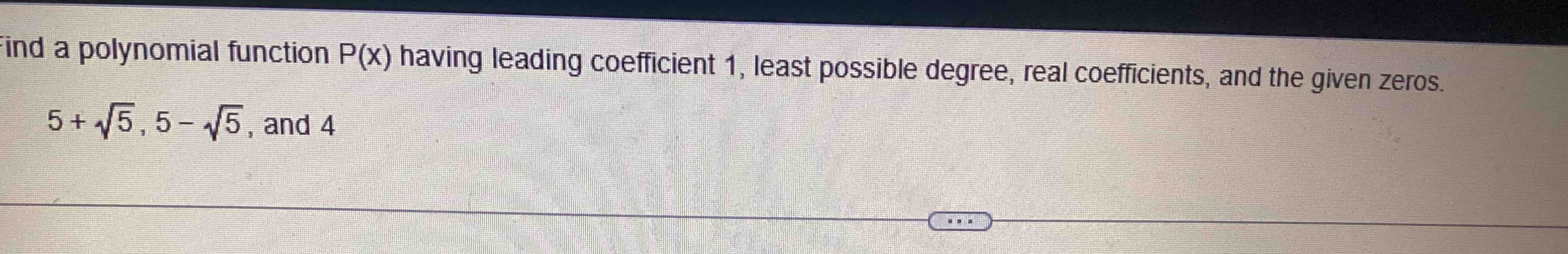 Solved ind a polynomial function P(x) ﻿having leading | Chegg.com