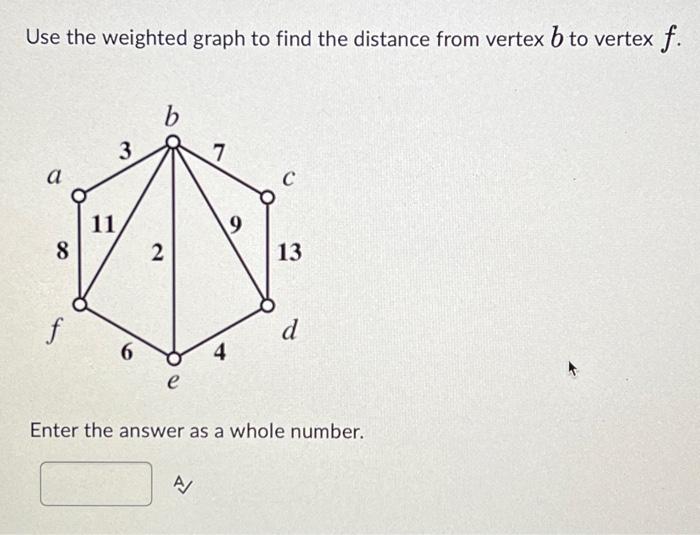 Solved Use the weighted graph to find the distance from | Chegg.com