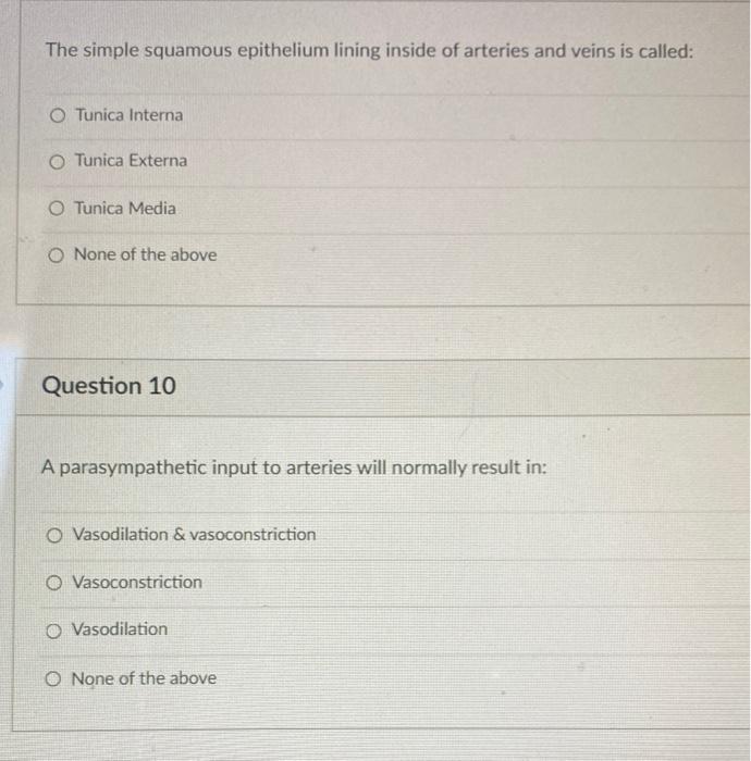 Solved The simple squamous epithelium lining inside of | Chegg.com