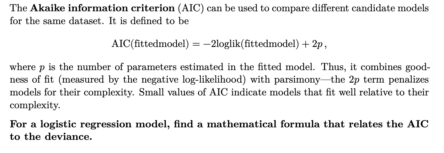 Solved The Akaike information criterion (AIC) ﻿can be used | Chegg.com