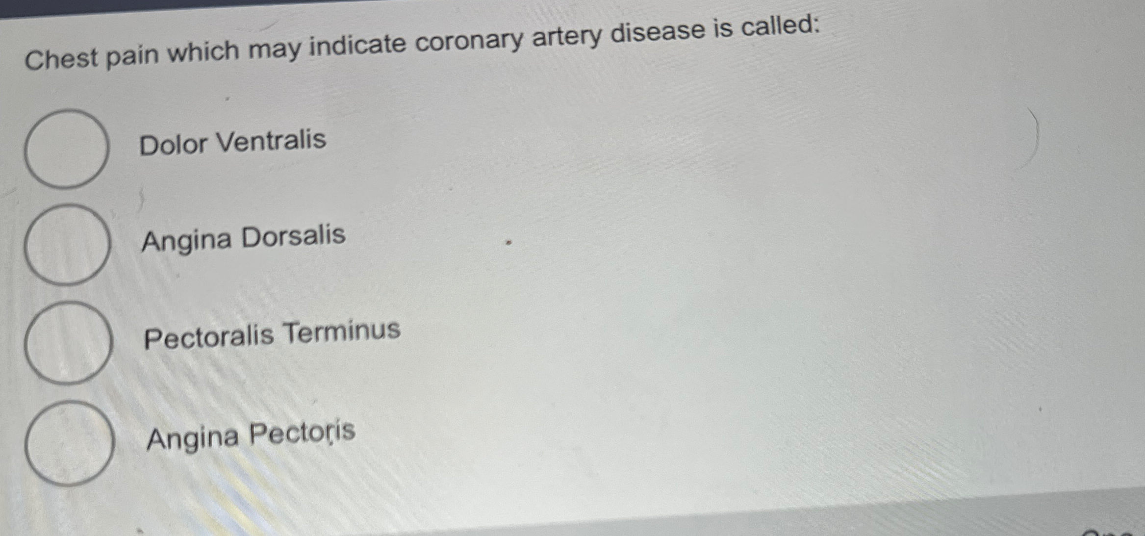 Solved Chest pain which may indicate coronary artery disease | Chegg.com