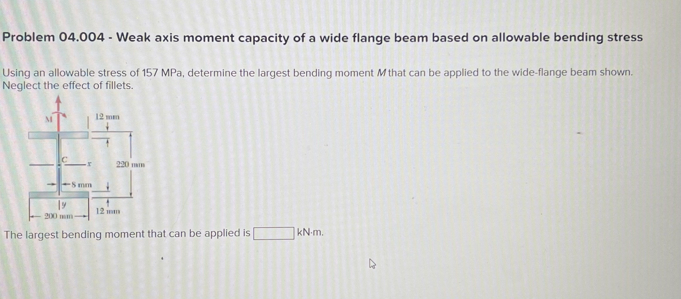 Solved Problem 04 004 ﻿weak Axis Moment Capacity Of A Wide