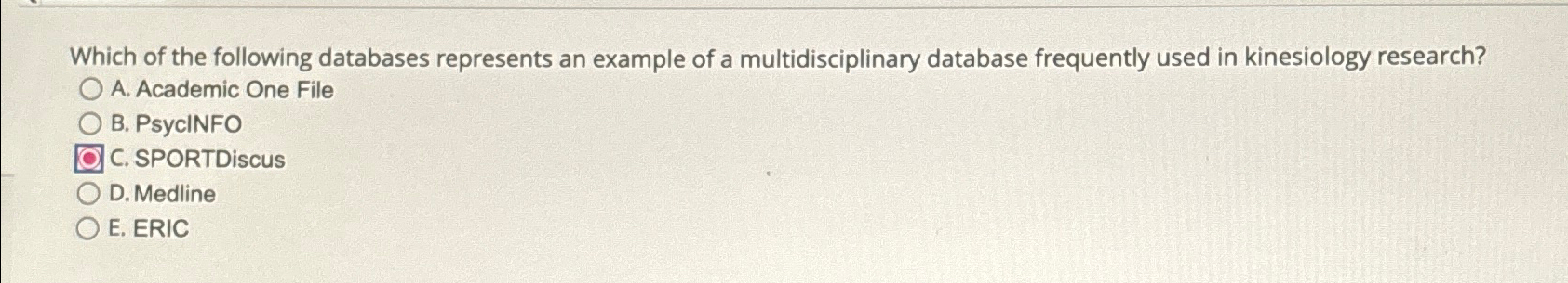 Solved Which of the following databases represents an | Chegg.com