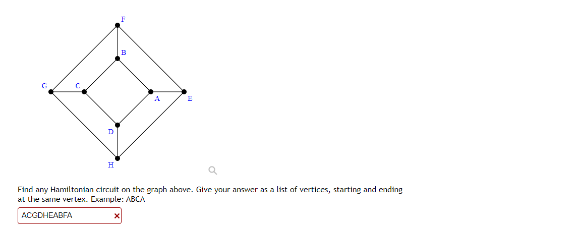 Solved Find any Hamiltonian circuit on the graph above. Give | Chegg.com