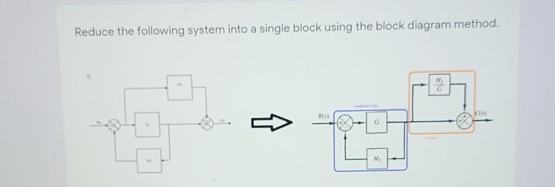Solved Reduce the following system into a single block using | Chegg.com