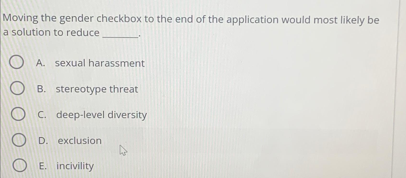 Solved Moving the gender checkbox to the end of the | Chegg.com