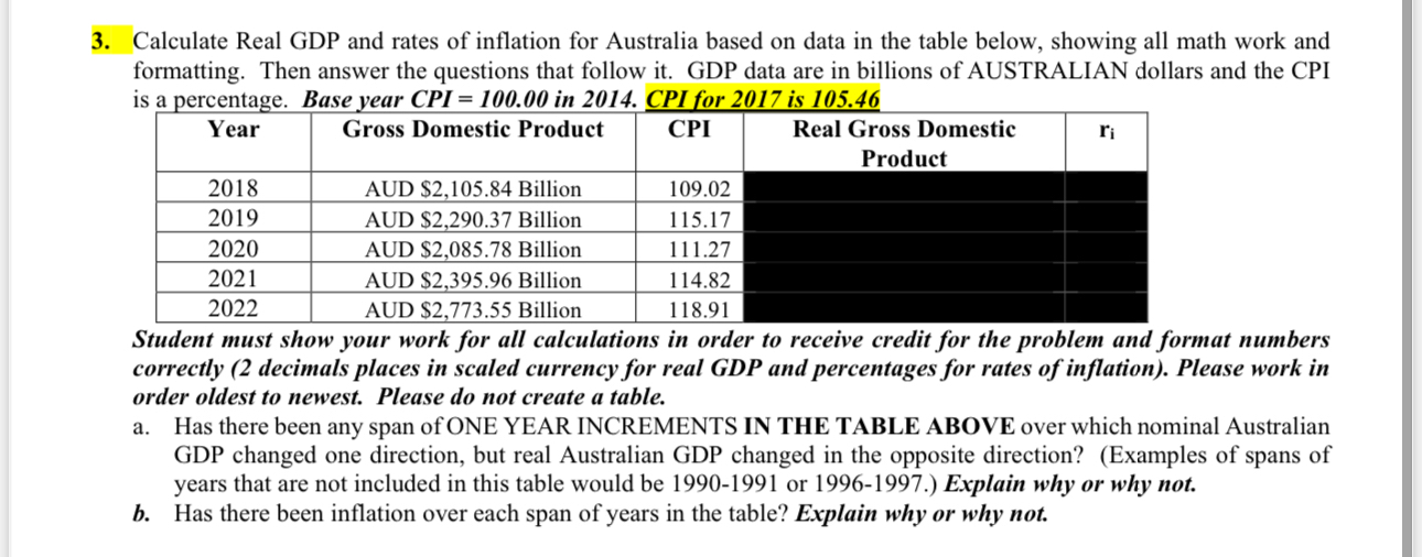 Solved can i get this solved please Calculate Real GDP and | Chegg.com