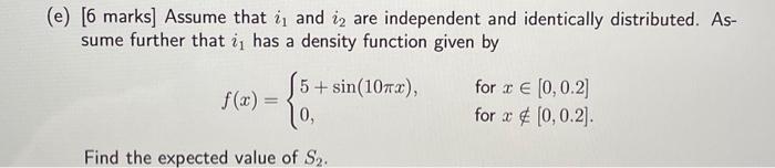 Solved e) [6 marks] Assume that \\( i_{1} \\) and \\( i_{2} | Chegg.com