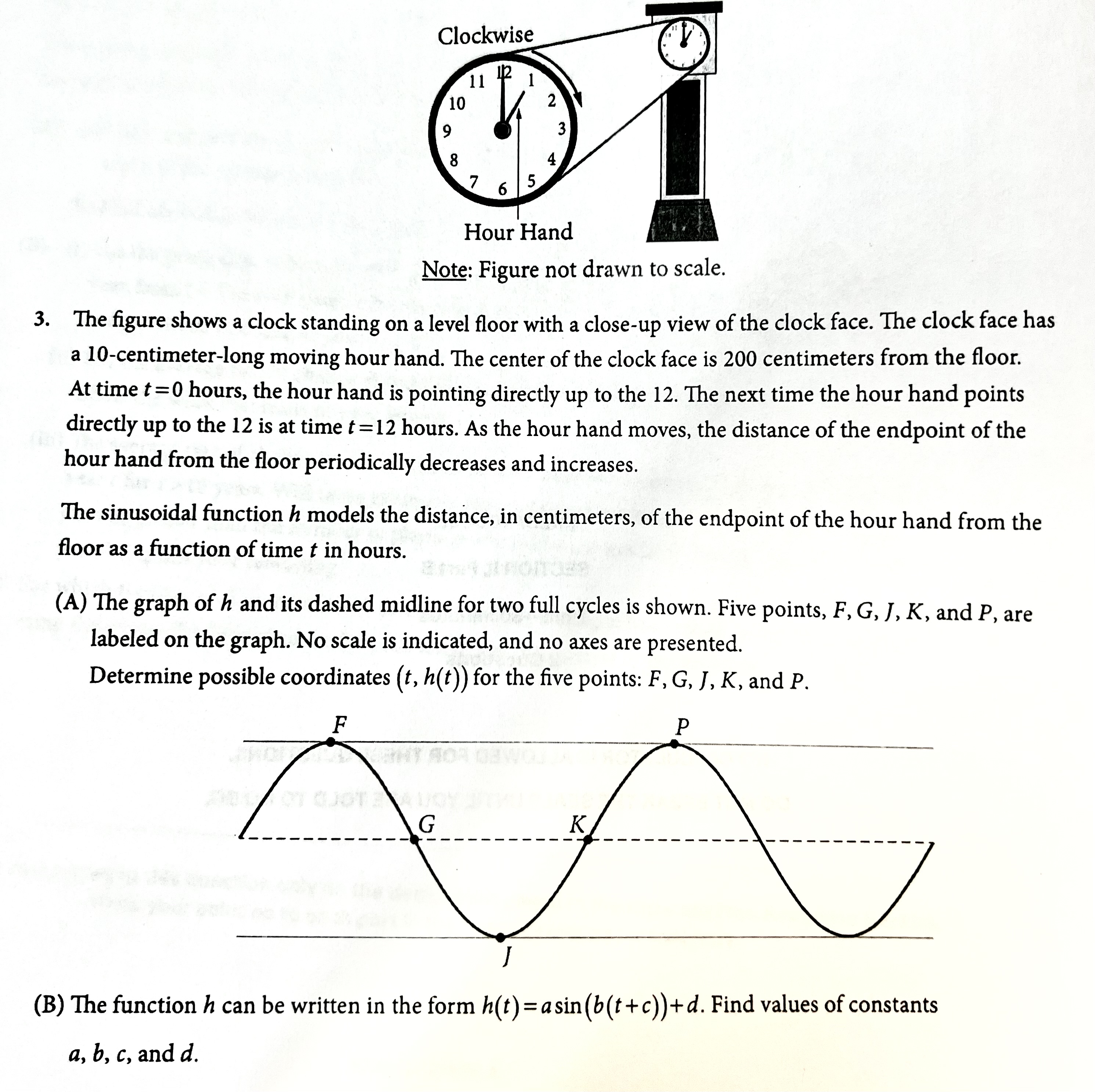 Solved The figure shows a clock standing on a level floor | Chegg.com