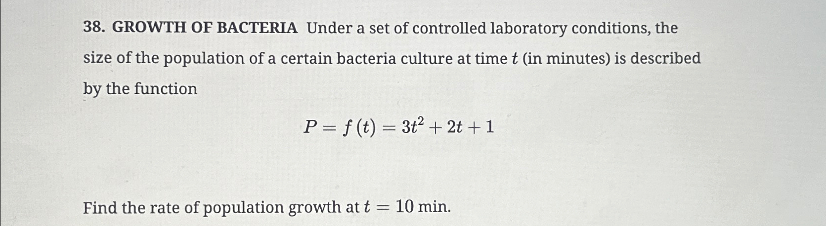 Solved GROWTH OF BACTERIA Under a set of controlled | Chegg.com