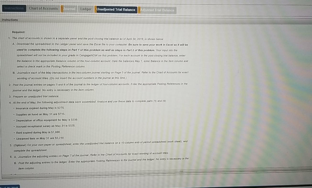 Solved Comprehensive Problem 1, Part 1 Instructions Chart of | Chegg.com