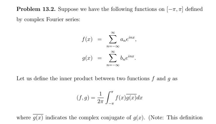 Solved Problem 13.2. Suppose we have the following functions | Chegg.com