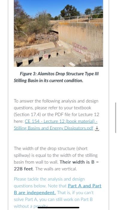 Solved Figure 3: Alamitos Drop Structure Type III Stilling | Chegg.com