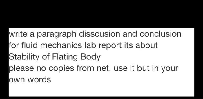 Solved write a paragraph disscusion and conclusion for fluid | Chegg.com