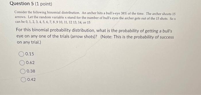 Solved Consider the following binomial distribution. An | Chegg.com