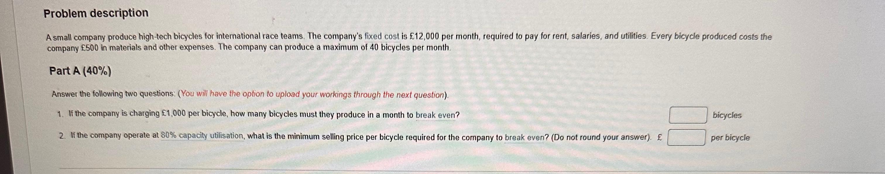 Solved Problem descriptionA small company produce high-tech | Chegg.com