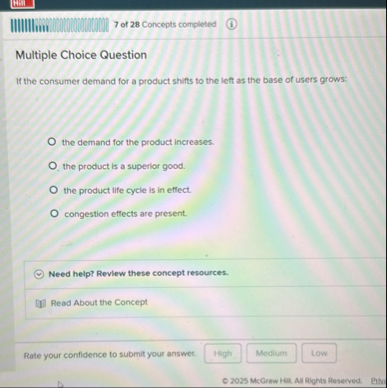 Solved 7 ﻿of 28 ﻿Concepts completedMultiple Choice | Chegg.com