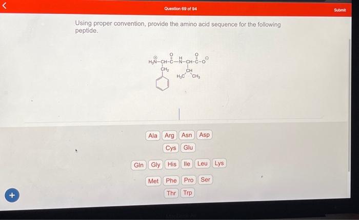 Solved Using proper convention, provide the amino acid | Chegg.com