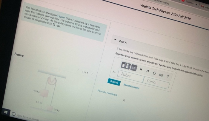 Solved Gullset next Virginia Tech Physics 2305 Fall 2019 The | Chegg.com