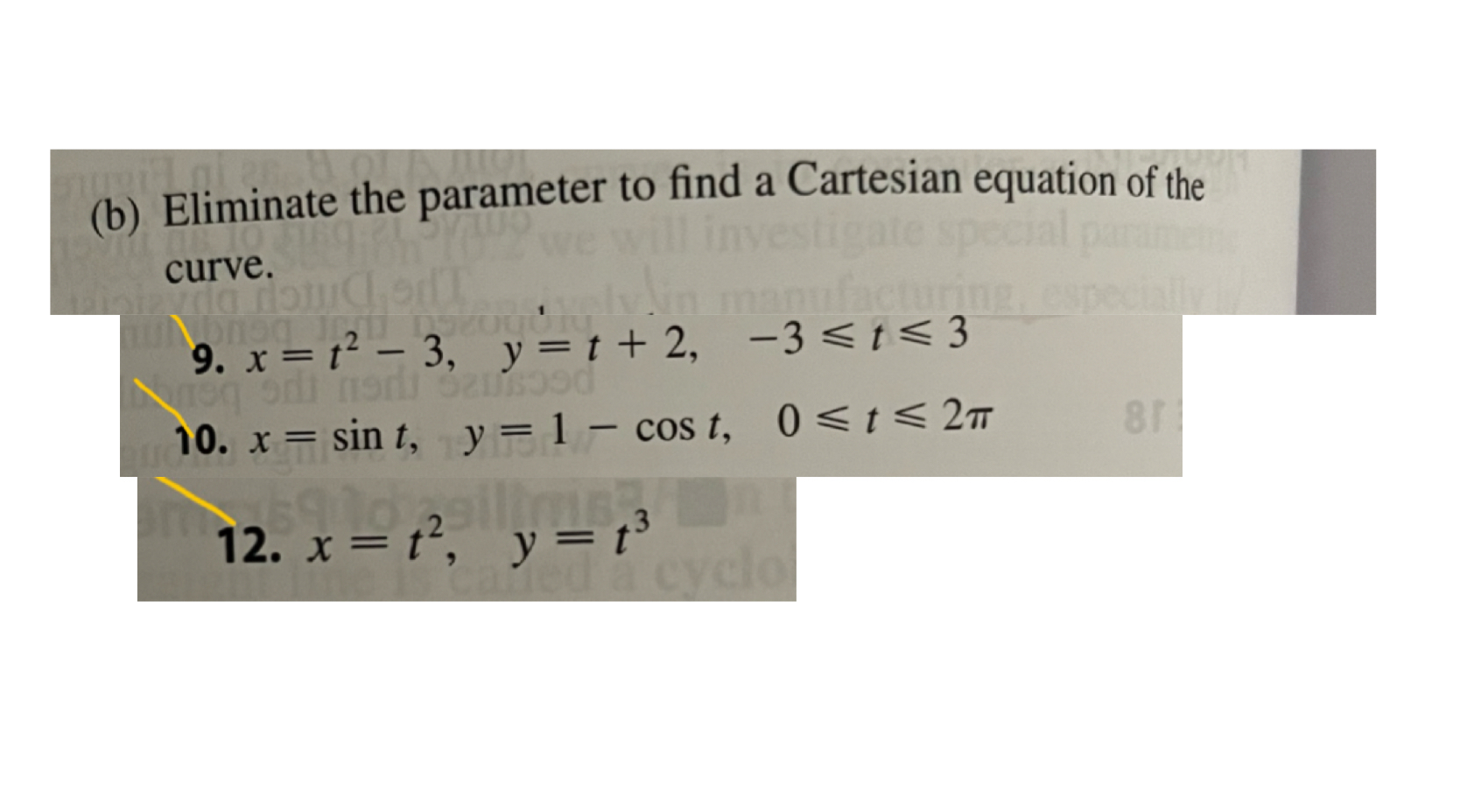 Solved (b) ﻿Eliminate the parameter to find a Cartesian | Chegg.com