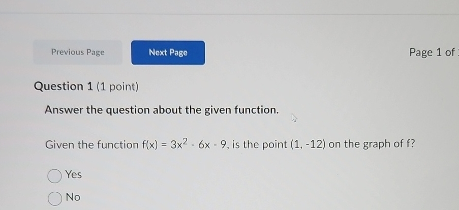 Solved Page 1 ﻿ofquestion 1 1 ﻿pointanswer The Question 