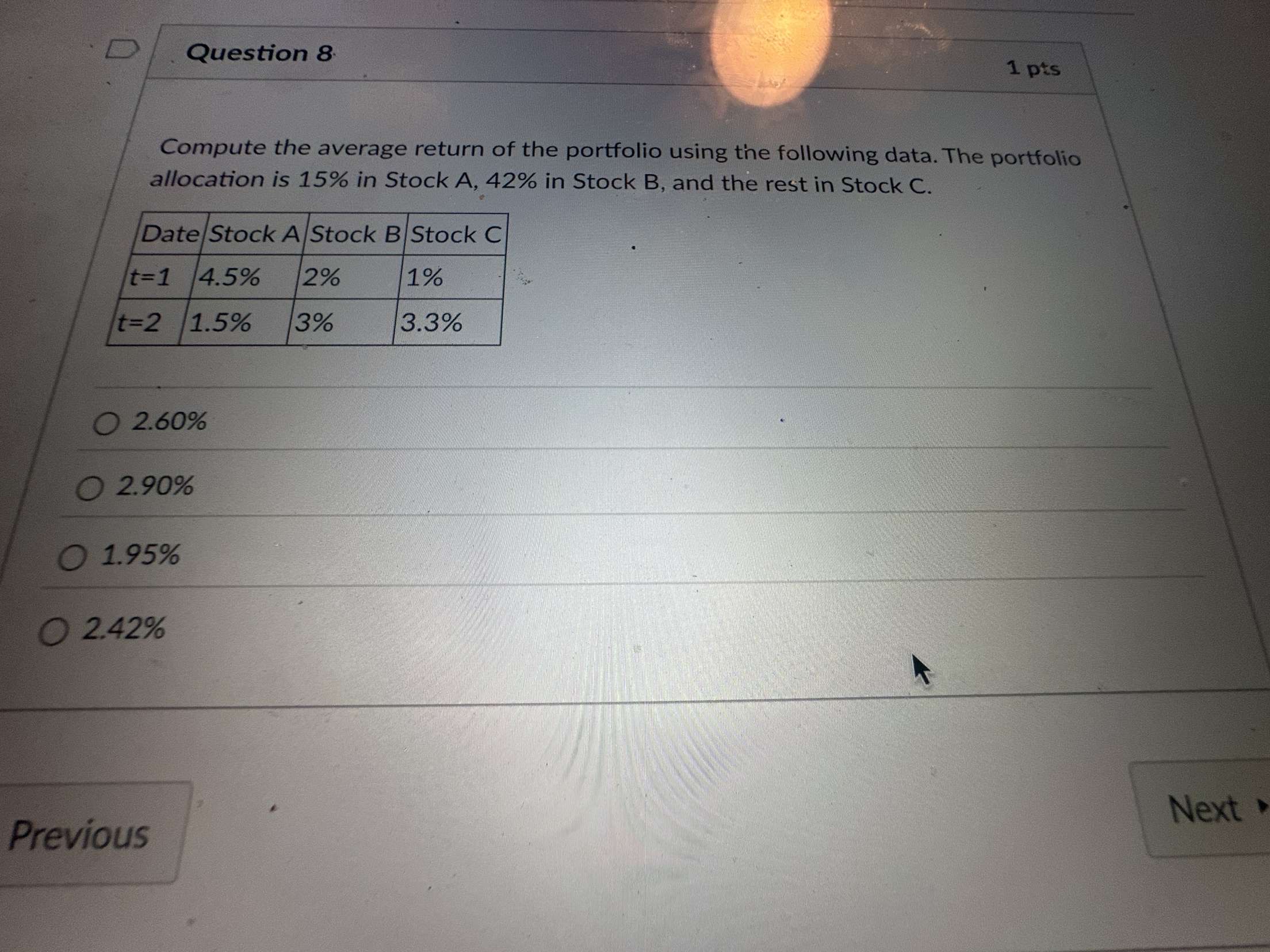Solved Question 8Compute the average return of the portfolio | Chegg.com