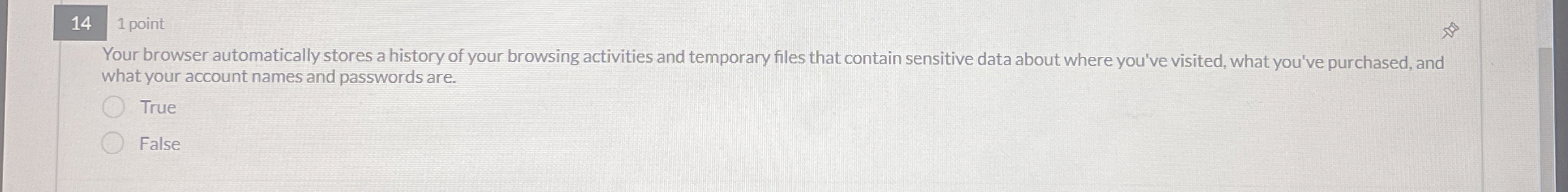Solved 1 ﻿pointYour browser automatically stores a history | Chegg.com