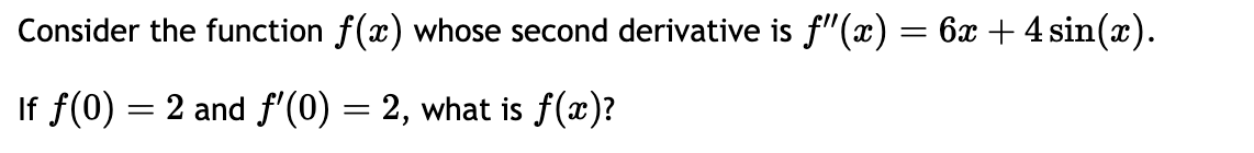 Solved Consider the function f(x) ﻿whose second derivative | Chegg.com