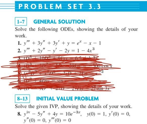 Solved PROBLEM SET 3.3 1-7 GENERAL SOLUTION Solve the | Chegg.com